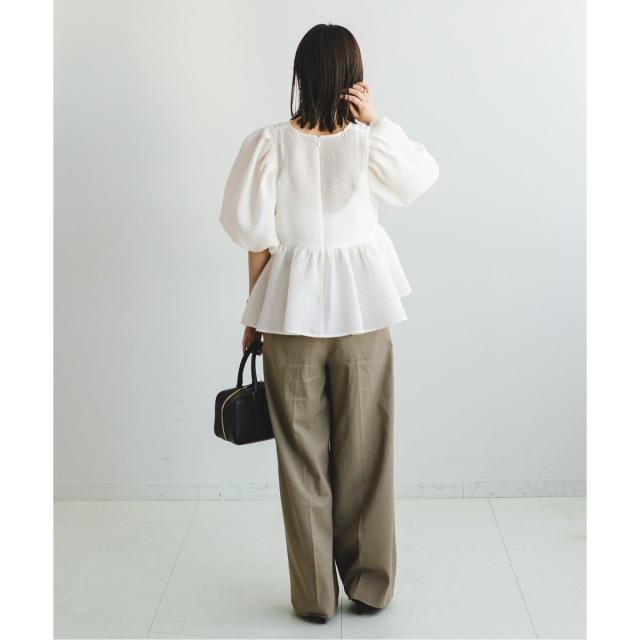 ノーブル（Noble）/《追加》【洗える】シアーノイズジャガードブラウス