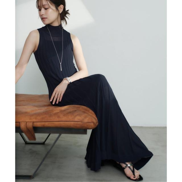 ノーブル（Noble）/【NOBLE×L’AUBE BLANC】シアーワイドリブニットワンピース