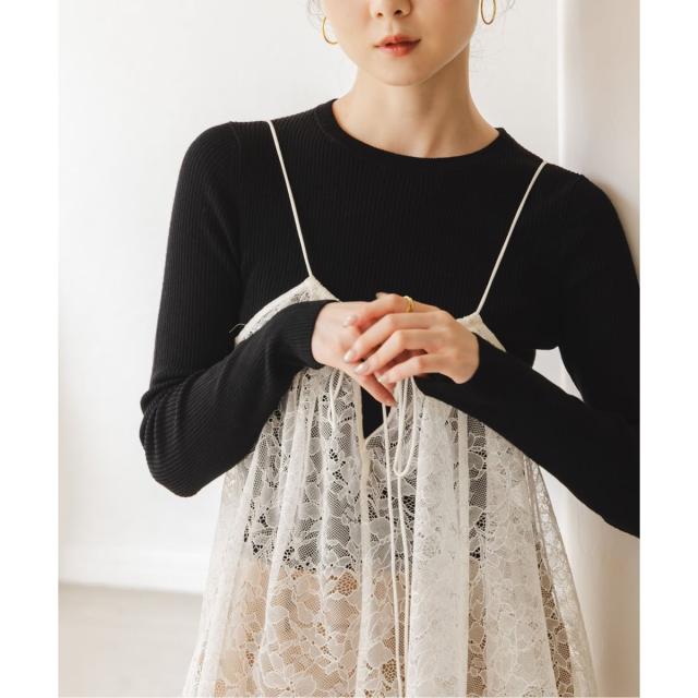 ノーブル（Noble）/《追加》リブクルーネックニット