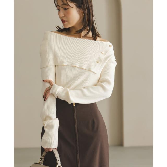ノーブル（Noble）/《WEB限定追加》ショルダーボタンタイトリブニット