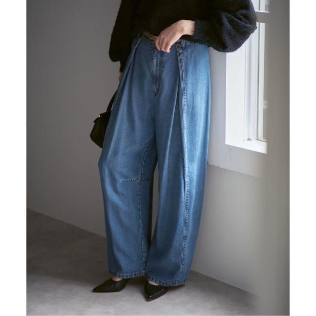 ノーブル（Noble）/《26SS先行予約・追加》スージングデニムフォルムタックパンツ