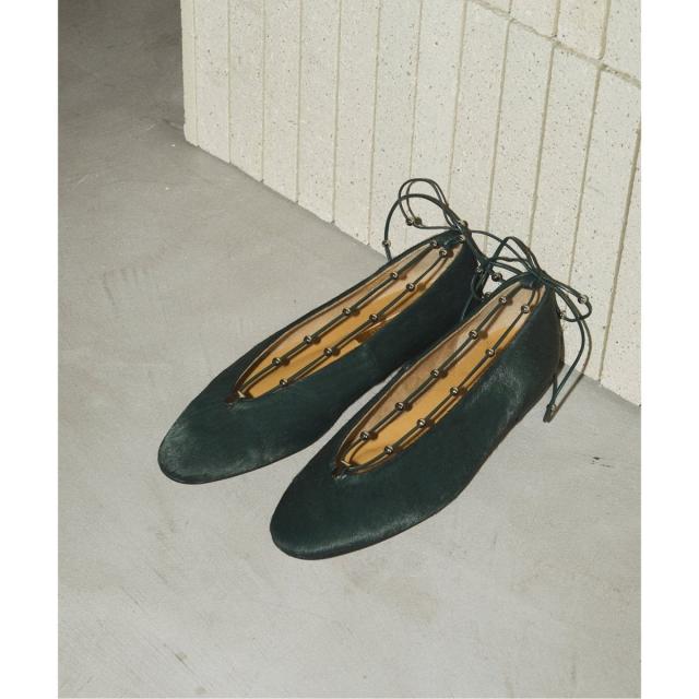 ルタロン（LE TALON）/GRISEレザーメタルボールツキバレリーナ