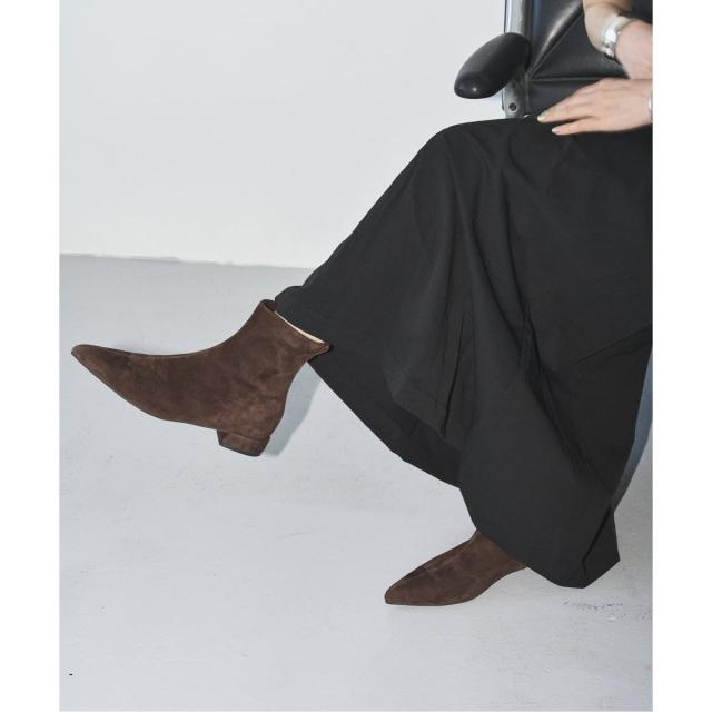 ルタロン（LE TALON）/GRISEレザーポインテッドソフトフィットショートブーツ