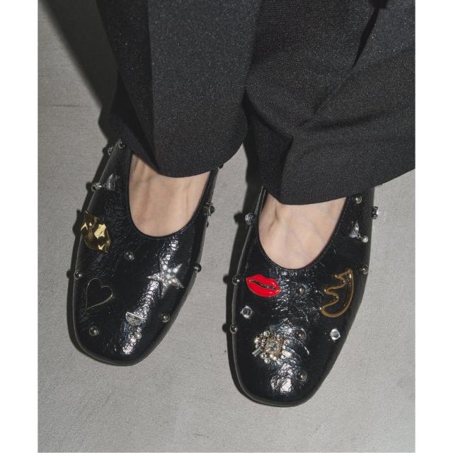 ルタロン（LE TALON）/GRISEレザーSURREALモチーフフラット