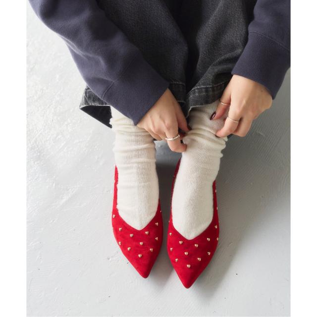 ルタロン（LE TALON）/ポインテッドハートスタッズフラット