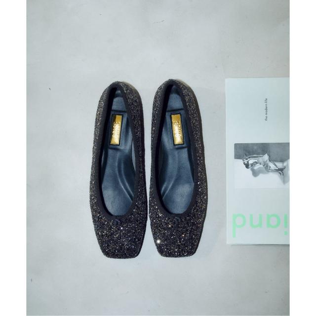 ルタロン（LE TALON）/《追加予約》GRISEスクエアグリッターフラット