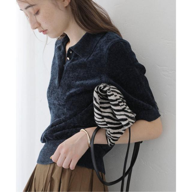 ラ トータリテ（La TOTALITE）/【洗える】ベロアハーフスリーブニット