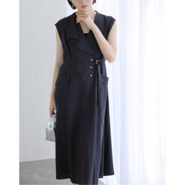 ラ トータリテ（La TOTALITE）/《追加》【洗える】アシメラペルツイルワンピース