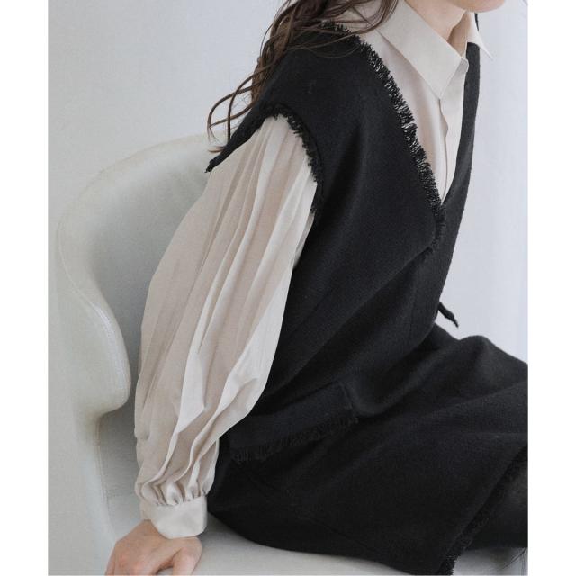 ラ トータリテ（La TOTALITE）/【洗える】オーガンザプリーツブラウス