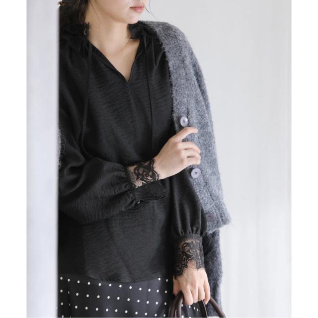 ラ トータリテ（La TOTALITE）/【洗える】レーススキッパーブラウス