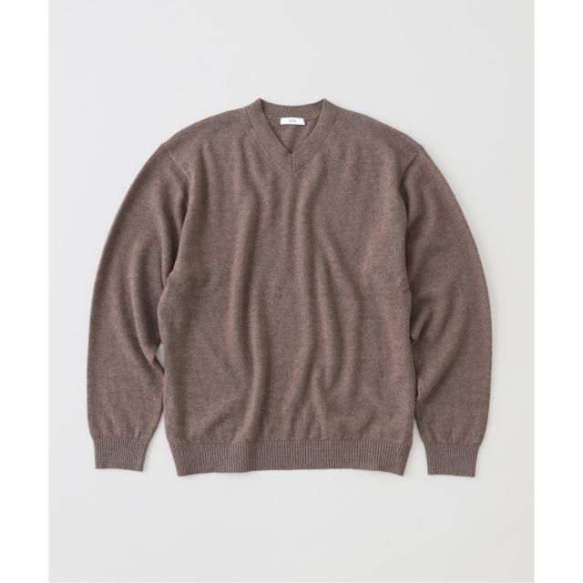 エディフィス（EDIFICE）/ATON (エイトン) LINEN WOOL BRUSHED V−NECK SWEATER
