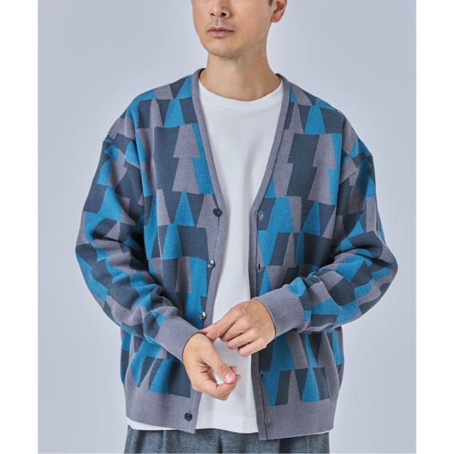 エディフィス（EDIFICE）/ジャガード シェニール ヤーン V カーディガン