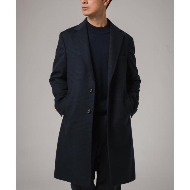 エディフィス（EDIFICE）/SUPER 140’s ウール / カシミヤ チェスターコート(チェック)