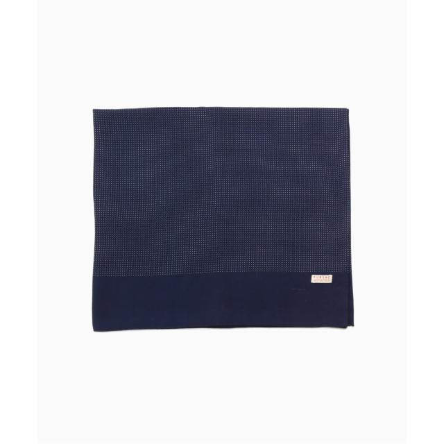 エディフィス（EDIFICE）/fursac (フルサック) Navy blue wool scarf with polka dot