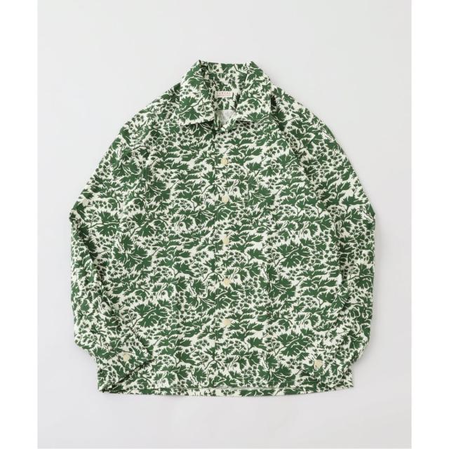エディフィス（EDIFICE）/fursac (フルサック) Cotton overshirt with print green