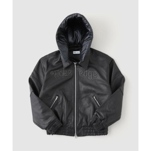 【NEW】417 エディフィス（417 EDIFICE）/WOKE EDGE / ウォークエッジ LEATHER TECH BOMBER JACKET
