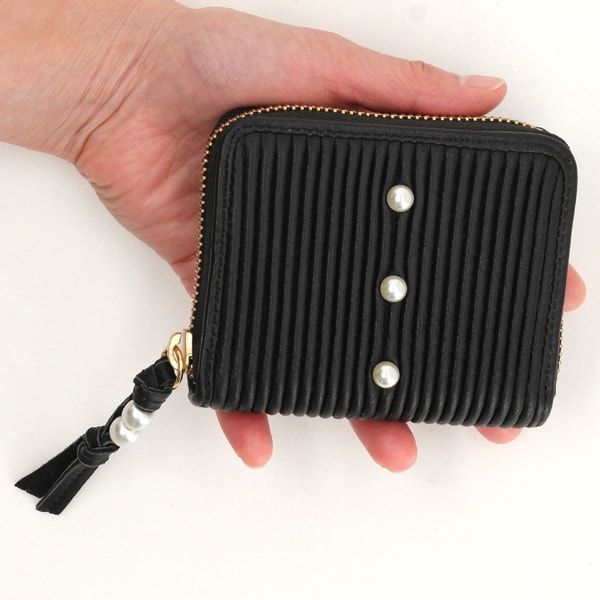 ペルケ（perche’）/【本革 レザー】 【スキミング防止】カードが見やすい シーププリーツジャバラカードウォレット ペルケ