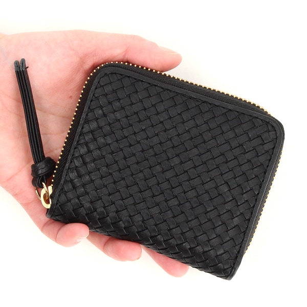 ペルケ（perche’）/【本革 レザー】 【スキミング防止】カードが見やすい レザーメッシュジャバラカードウォレット ペルケ