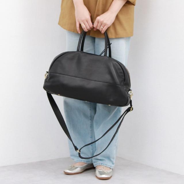 ペルケ（perche’）/ペルケ perche / ガーメントレザー・サスティナブル2wayハーフムーンボストン