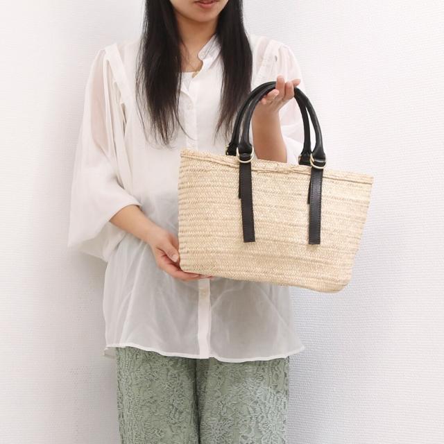 ペルケ（perche’）/ペルケ perche / 牛革付属椰子かごマルシェバッグS