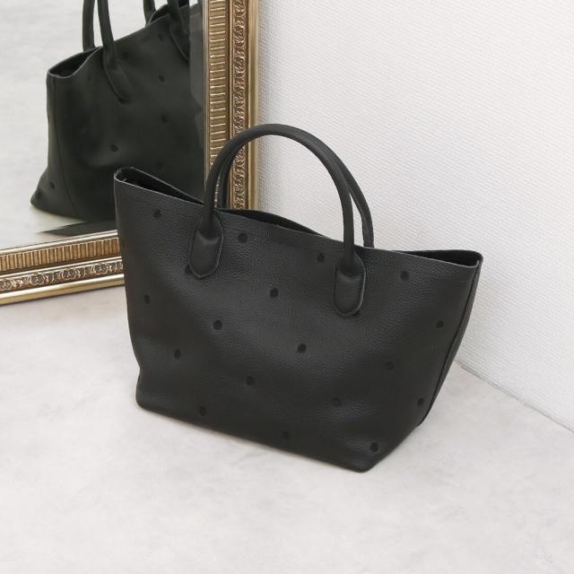 ペルケ（perche’）/【本革 レザー】 perche ペルケ / 【テレビ ドラマ着用アイテム】牛革ドット刺繍トートバッグ
