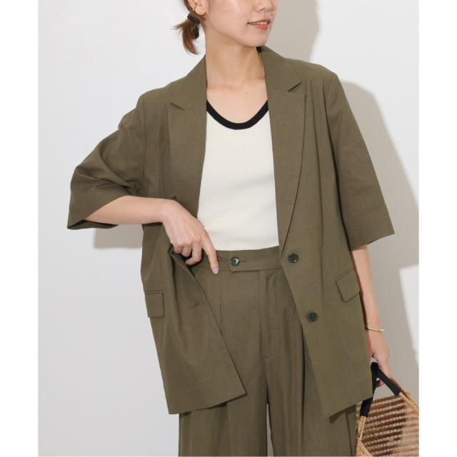 ジャーナルスタンダード レリューム（JOURNAL STANDARD relume）/《追加》リネンコットンハーフスリーブジャケット