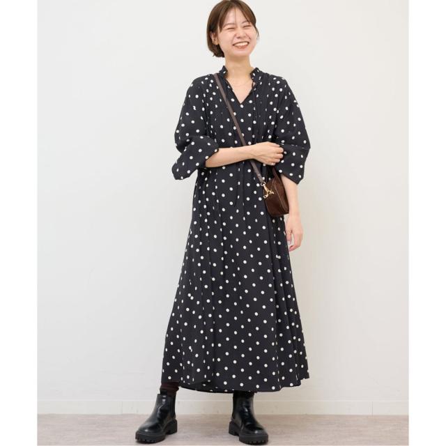 ジャーナルスタンダード レリューム（JOURNAL STANDARD relume）/《WEB限定》ドットプリントピンタックフレアワンピース