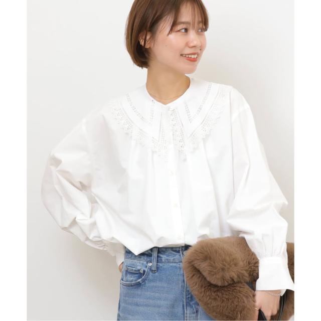 ジャーナルスタンダード レリューム（JOURNAL STANDARD relume）/コットンビッグカラー付きギャザーブラウス