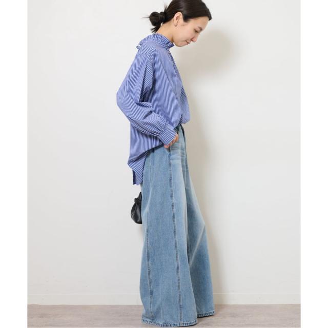 ジャーナルスタンダード レリューム（JOURNAL STANDARD relume）/《追加2》ハイカウントストライプスタンドカラー2way