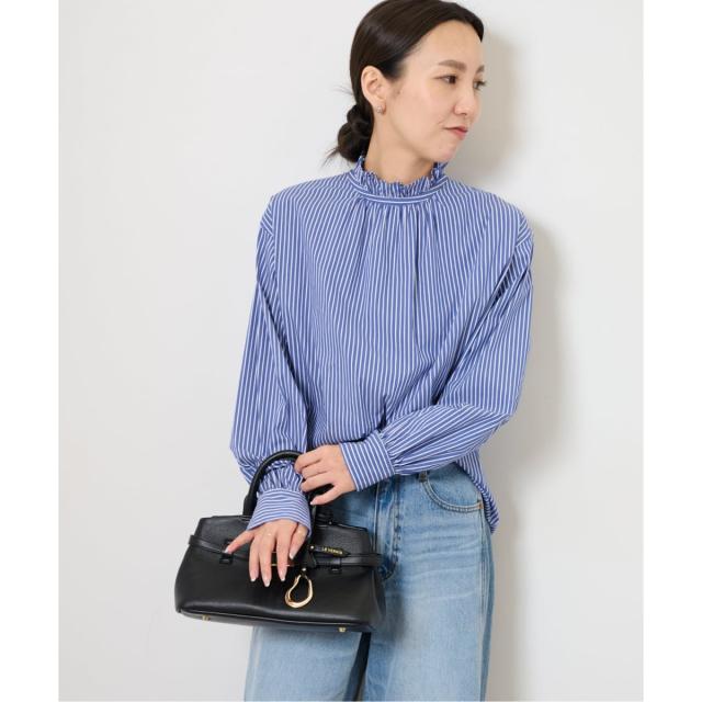 ジャーナルスタンダード レリューム（JOURNAL STANDARD relume）/《追加2》ハイカウントストライプスタンドカラー2way