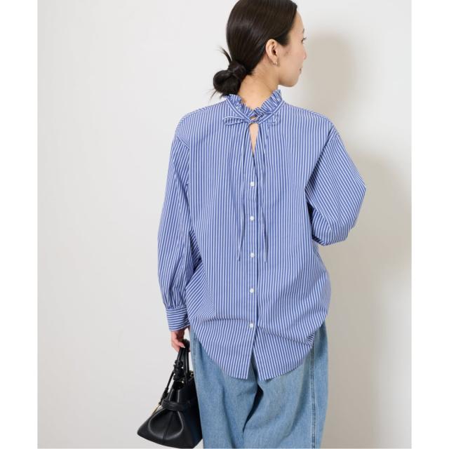 ジャーナルスタンダード レリューム（JOURNAL STANDARD relume）/《追加2》ハイカウントストライプスタンドカラー2way