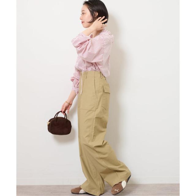 ジャーナルスタンダード レリューム（JOURNAL STANDARD relume）/《追加2》ハイカウントストライプスタンドカラー2way