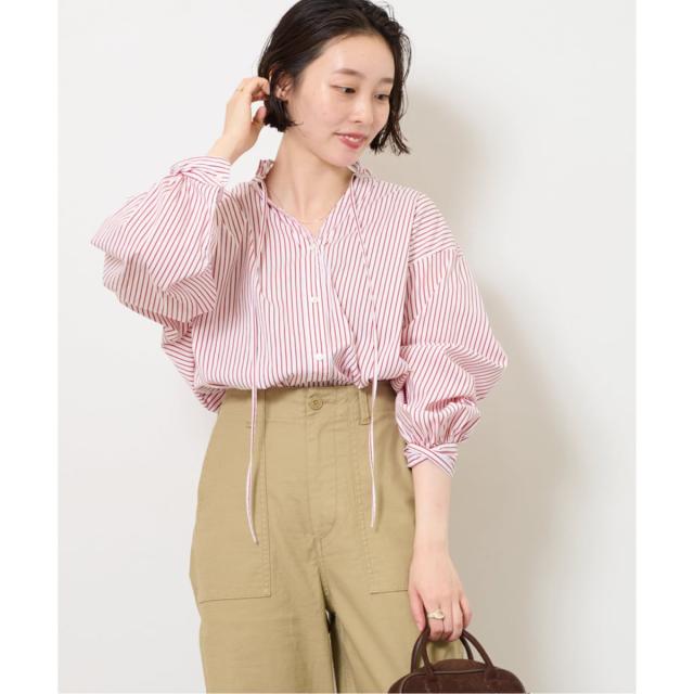 ジャーナルスタンダード レリューム（JOURNAL STANDARD relume）/《追加2》ハイカウントストライプスタンドカラー2way