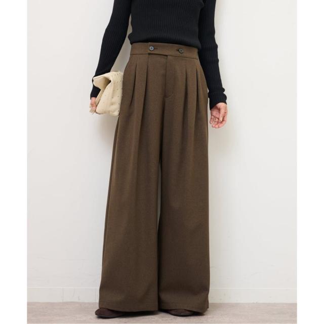 ジャーナルスタンダード レリューム（JOURNAL STANDARD relume）/《追加予約2》ウォッシャブルサージストレッチタックワイドパンツ