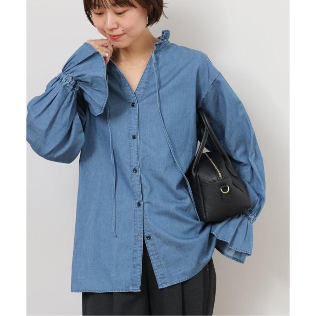 ジャーナルスタンダード レリューム（JOURNAL STANDARD relume）/ライトデニムスタンドカラーブラウス