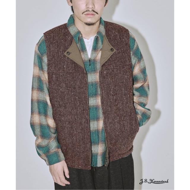 J．S．ホームステッド（J．S．stead）/J．S．stead / ツイード キルト リバーシブル ベスト
