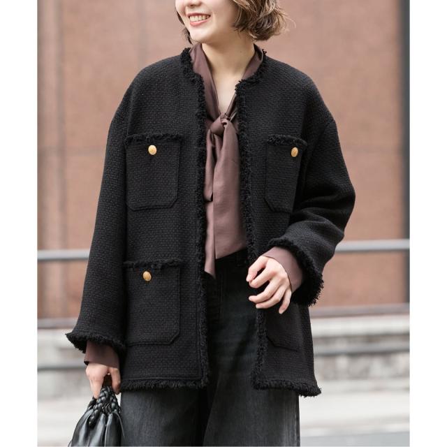 ジャーナルスタンダード レサージュ（journal standard L’essage）/GIOLICAツイードBIGジャケット