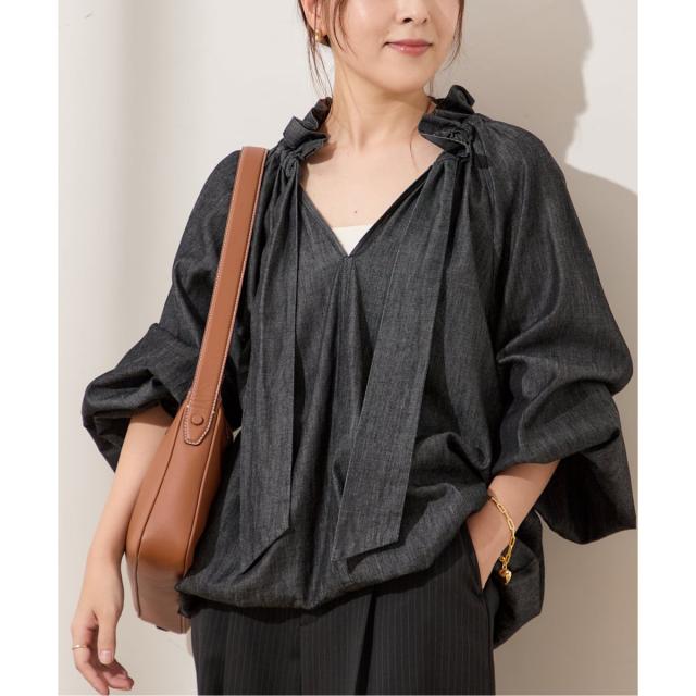 ジャーナルスタンダード レサージュ（journal standard L’essage）/5OZ デニム リボンブラウス 2