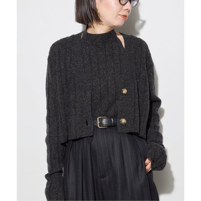 【NEW】ジャーナルスタンダード レサージュ（journal standard L’essage）/ワイドRIBショートカーディガン
