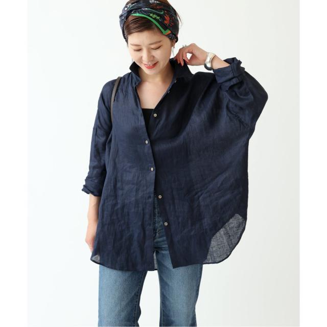 スピック＆スパン（Spick and Span）/《追加2》80リネンカシュクールビッグシャツ