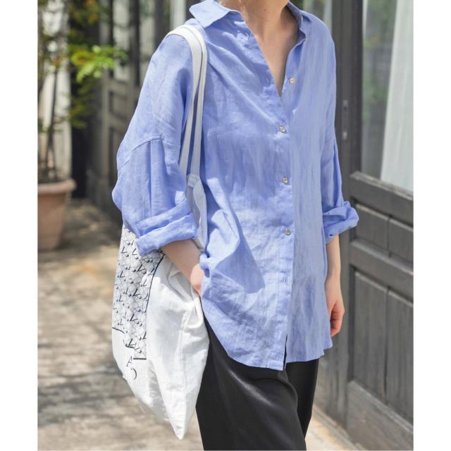 スピック＆スパン（Spick and Span）/《追加2》80リネンカシュクールビッグシャツ