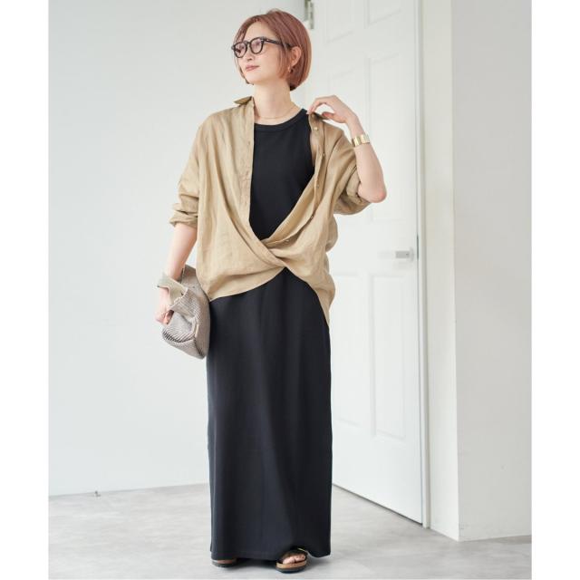 スピック＆スパン（Spick and Span）/《追加2》80リネンカシュクールビッグシャツ