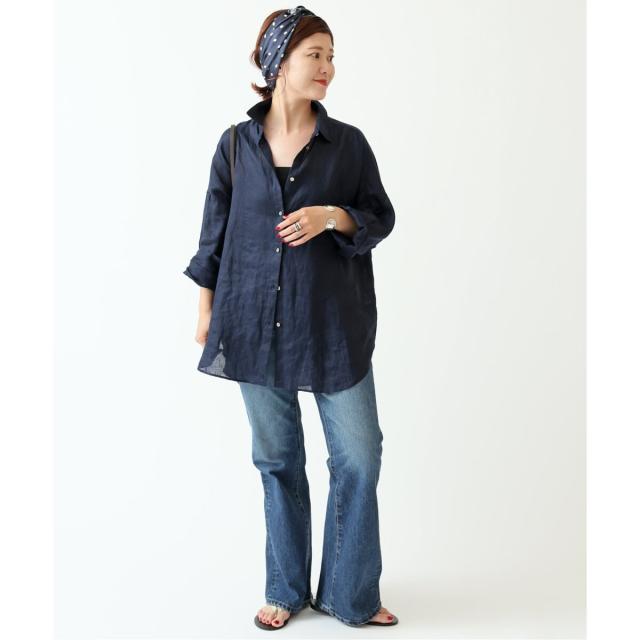 スピック＆スパン（Spick and Span）/《追加2》80リネンカシュクールビッグシャツ