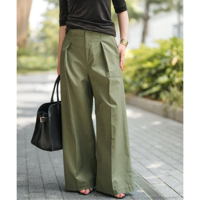 スピック＆スパン（Spick and Span）/バックサテンカーゴワイドパンツ