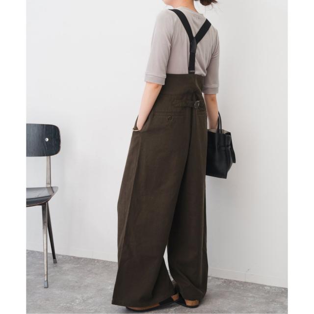 スピック＆スパン（Spick and Span）/サスペンダー付きピーチツイルタックパンツ