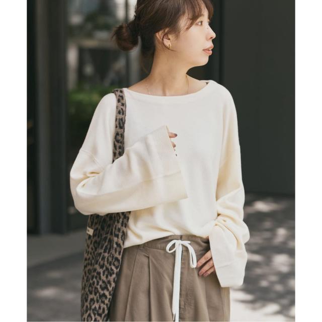 スピック＆スパン（Spick and Span）/《手洗い可》スムースボートネックニット