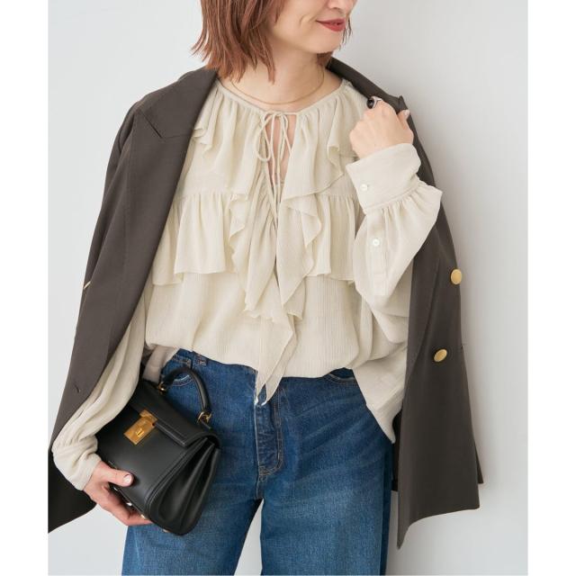 スピック＆スパン（Spick and Span）/フリル楊柳ブラウス