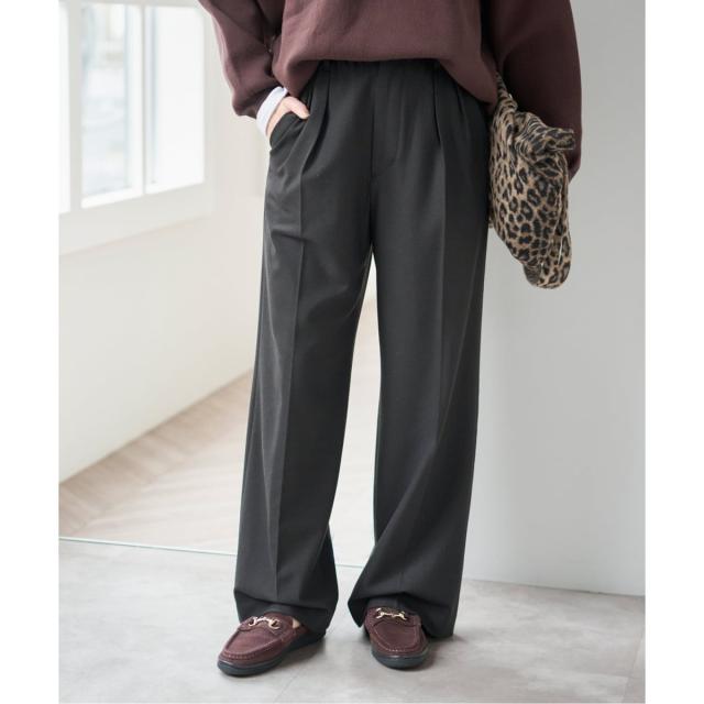 スピック＆スパン（Spick and Span）/裏起毛ジョーゼットタックイージーパンツ