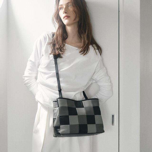 トプカピ（TOPKAPI）/【TREASURE TOPKAPI】スムースレザー パッチワーク ショルダー付 トートバッグ