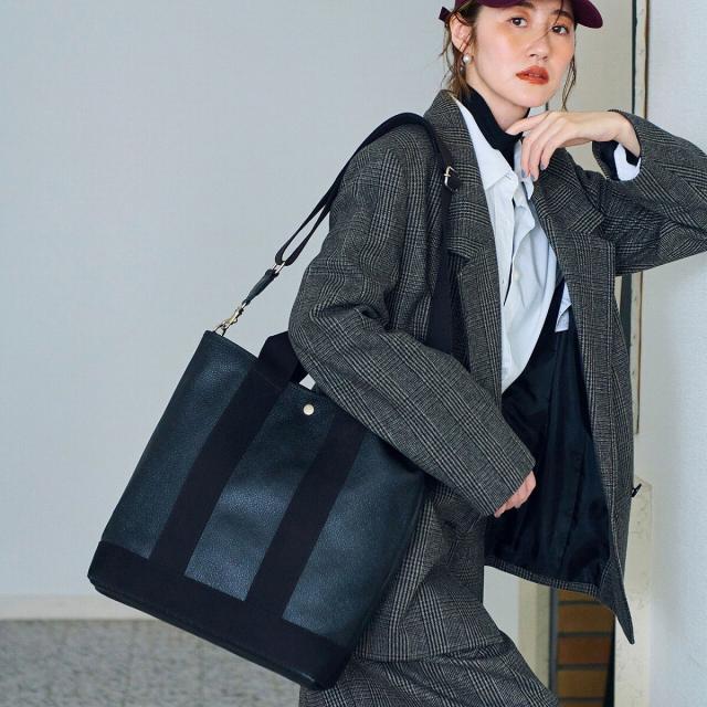 トプカピ（TOPKAPI）/スコッチグレイン ネオレザー 縦型 A4 トート バッグ ショルダー付き L【雨 キズ にも強い】